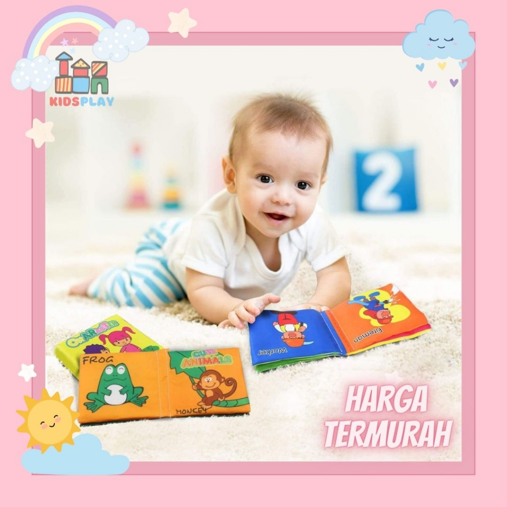 Jual Softbook Buku Bantal Bayi Mini Baby Cloth Book Montessori Book ...