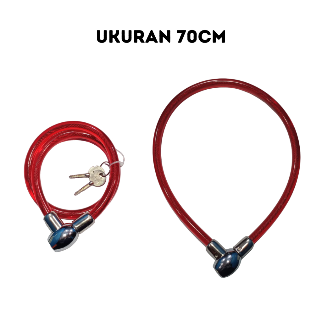Jual Gembok Kawat 65cm 70cm / Kunci Kabel Cable Lock Kendaraan Sepeda ...