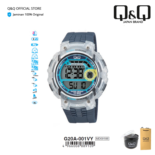 Jual Q&Q QnQ QQ Original Arloji Jam Tangan Pria Digital - G20 G20A ...