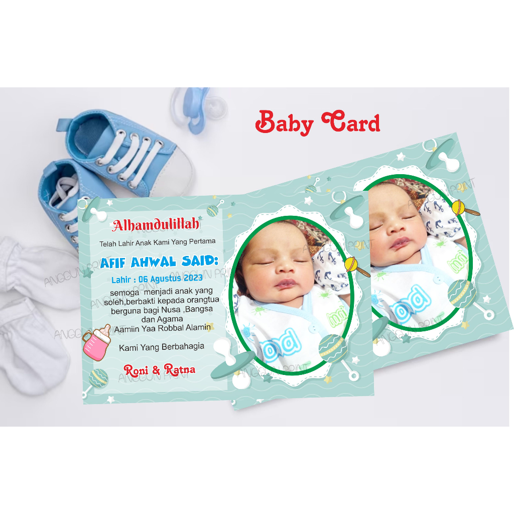 Jual samir berkat -bio baby Undangan Aqiqoh / kartu ucapan Bayi / Baby ...