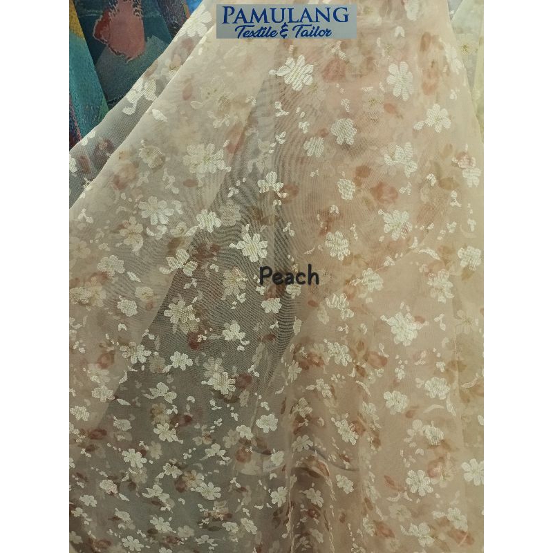 Jual Kain ORGANZA SILK ORIGINAL MOTIF TIMBUL METALIC || Harga Per ...