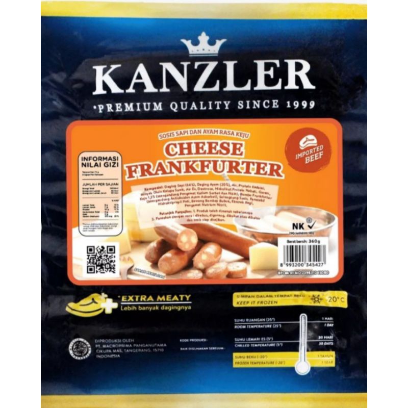 Jual KANZLER Cheese Frankfurter 360g | Shopee Indonesia