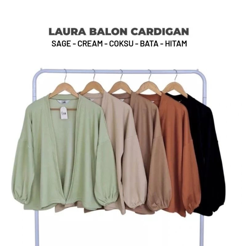 Jual LAURA BALON CARDIGAN / CARDIGAN WANITA POLOS (COD) | Shopee Indonesia