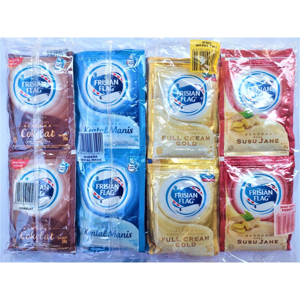 Jual Susu FRISIAN FLAG Sachet Putih & Coklat Susu Bendera Kental Manis ...