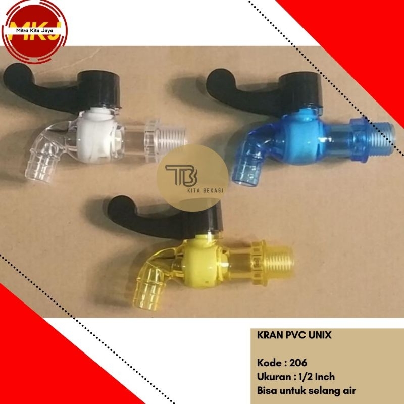 Jual KERAN AIR PLASTIK UNIX OWNER / KRAN AIR TEMBOK PVC UNIX OWNER (1/2 ...