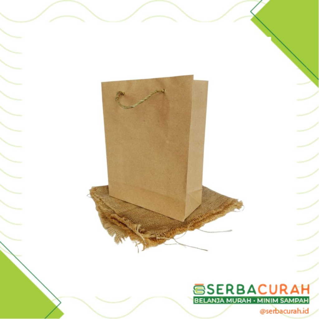 Jual Paper Bag Tali L | Tas Kertas Standing Portrait Natural | 25x30 cm ...
