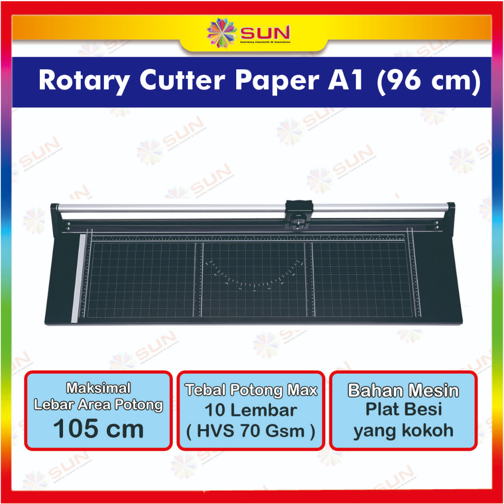 Jual Rotary Paper Cutter Trimmer SUN A1 96 cm - Alat Potong / Pemotong ...