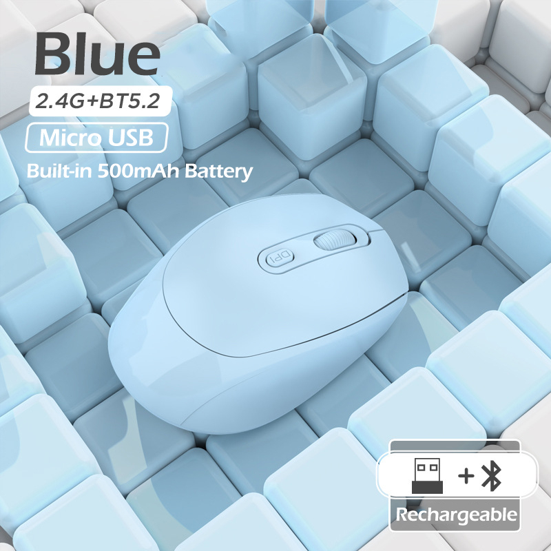 Jual Mouse Wireless Rechargeable Silent Click Slim 2.4G Wireless ...