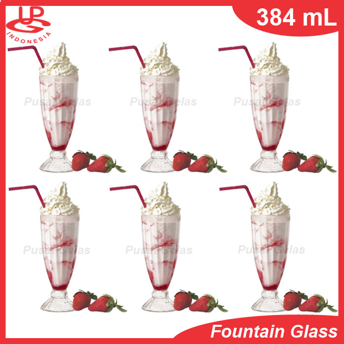 Jual 1 SET 6 PCS Gelas Milkshake/Gelas Jus/Gelas Susu/Gelas Kaca/Juice ...