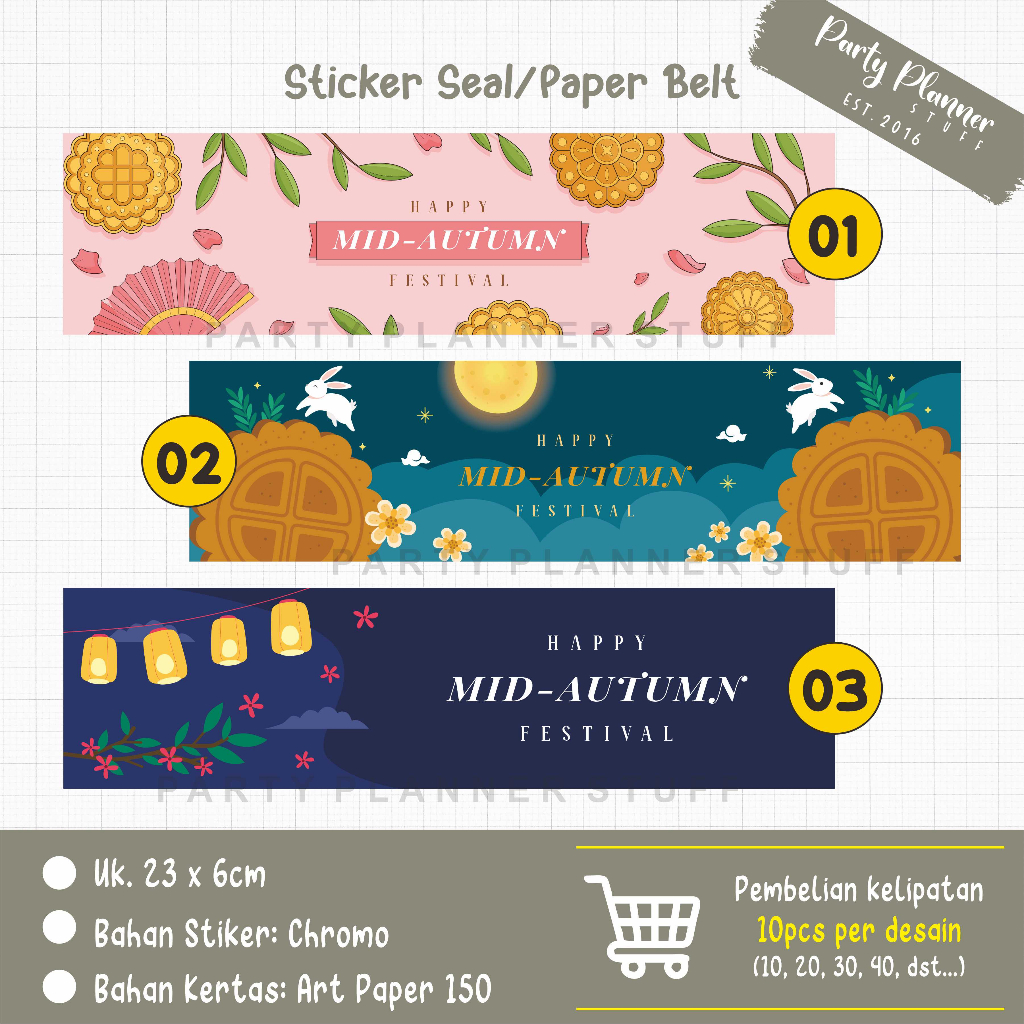 Jual Stiker seal kue bulan / label kue kering moon cake festival ...