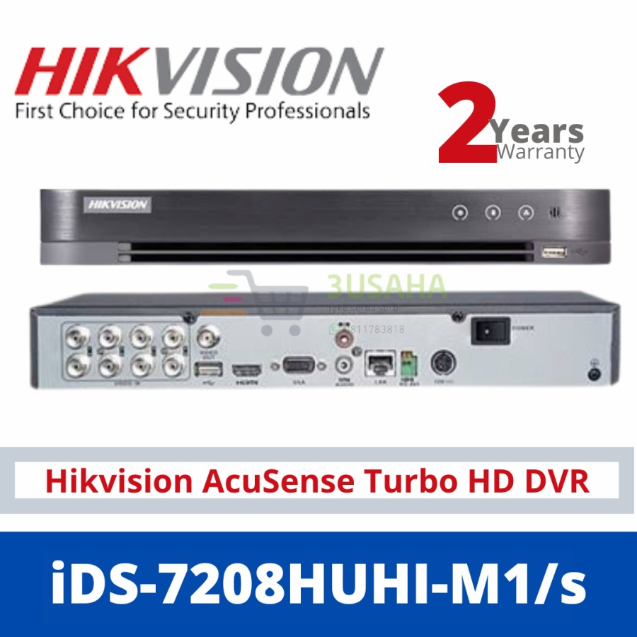 Jual DVR Hikvision 8CH 8MP iDS-7208HUHI-M1/s DVR Acusense Audio ...