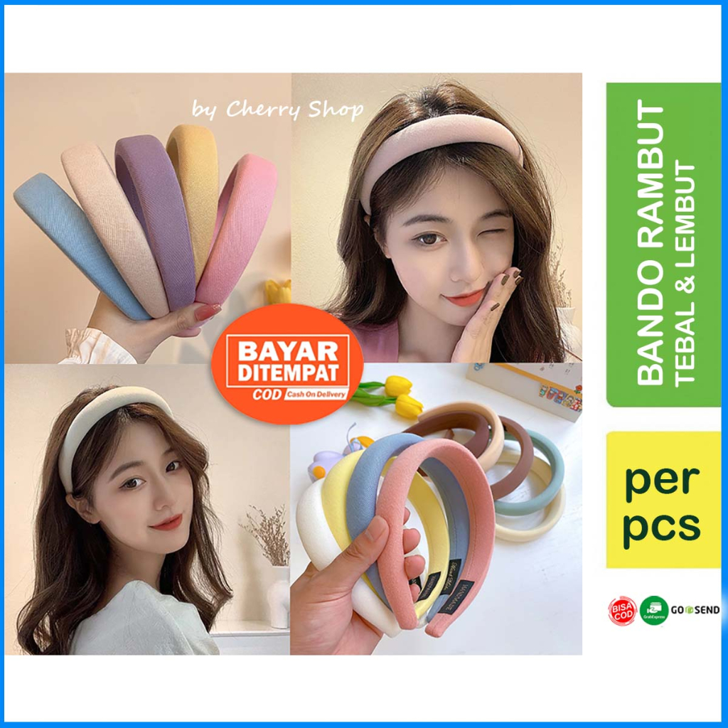 Jual Bando Kain Tebal Wanita Korea Headband Cloud Polos Lebar Empuk ...