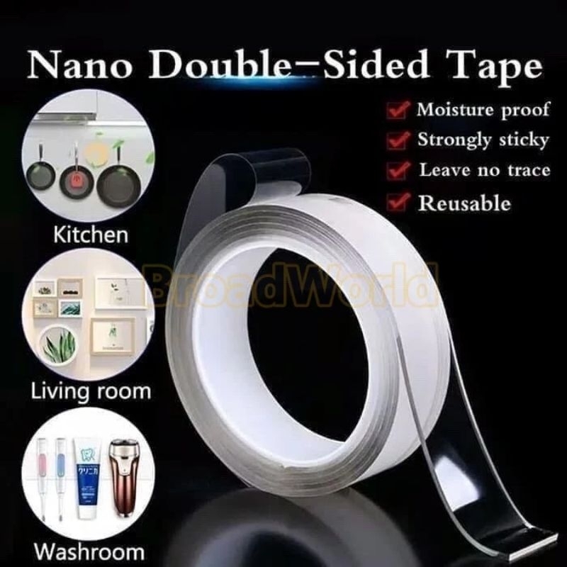 Jual Lem Double / Doble Tape Nano Tape Lakban Selotip Isolasi Tempelan ...