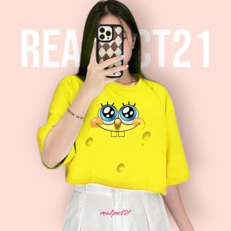 Jual CROP SPONGEBOB OVERSIZED KUNING LUCU CROP MURAH | Shopee Indonesia