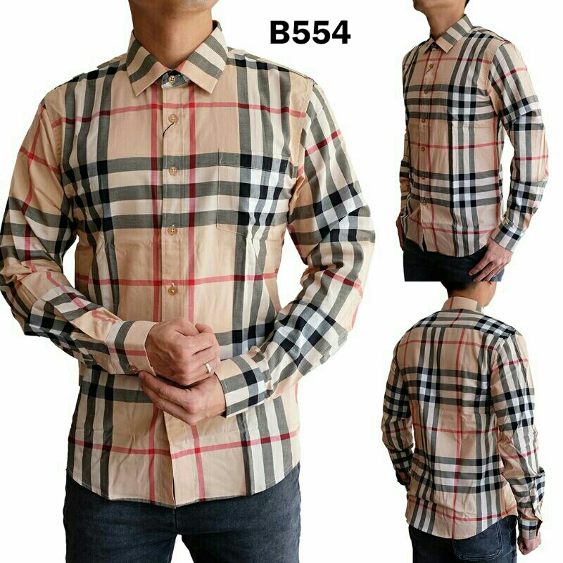 Jual KEMEJA PRIA B554 COKLAT LENGAN PANJANG FORMAL MOTIF GARIS KOTAK ATASAN COWOK PESTA MODEL ...