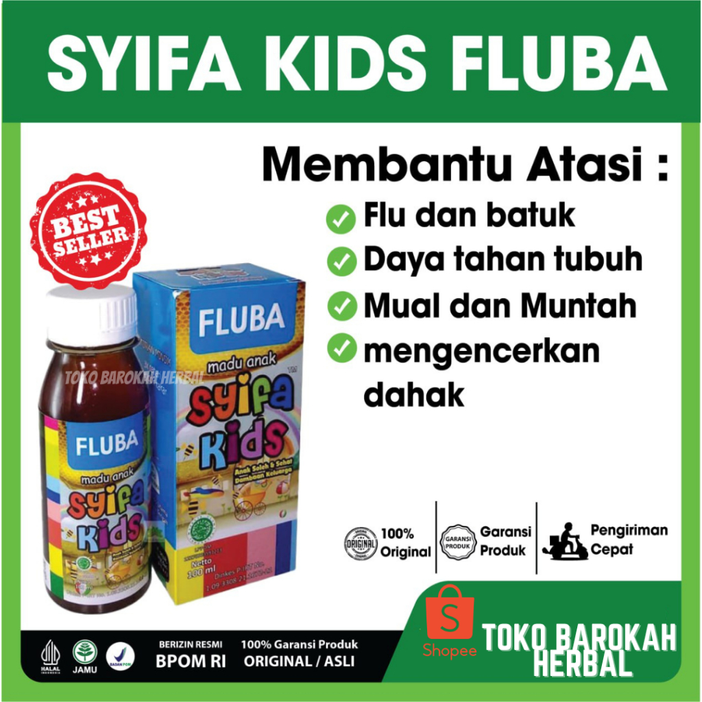 Jual SYIFA KIDS FLUBA - Madu Anak Obat Flu Dan Batuk Anak & Dewasa ...