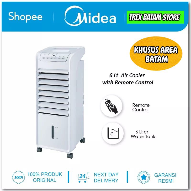 Jual MIDEA AIR COOLER 6 LITER AC100 - A + REMOTE CONTROL GARANSI RESMI ...