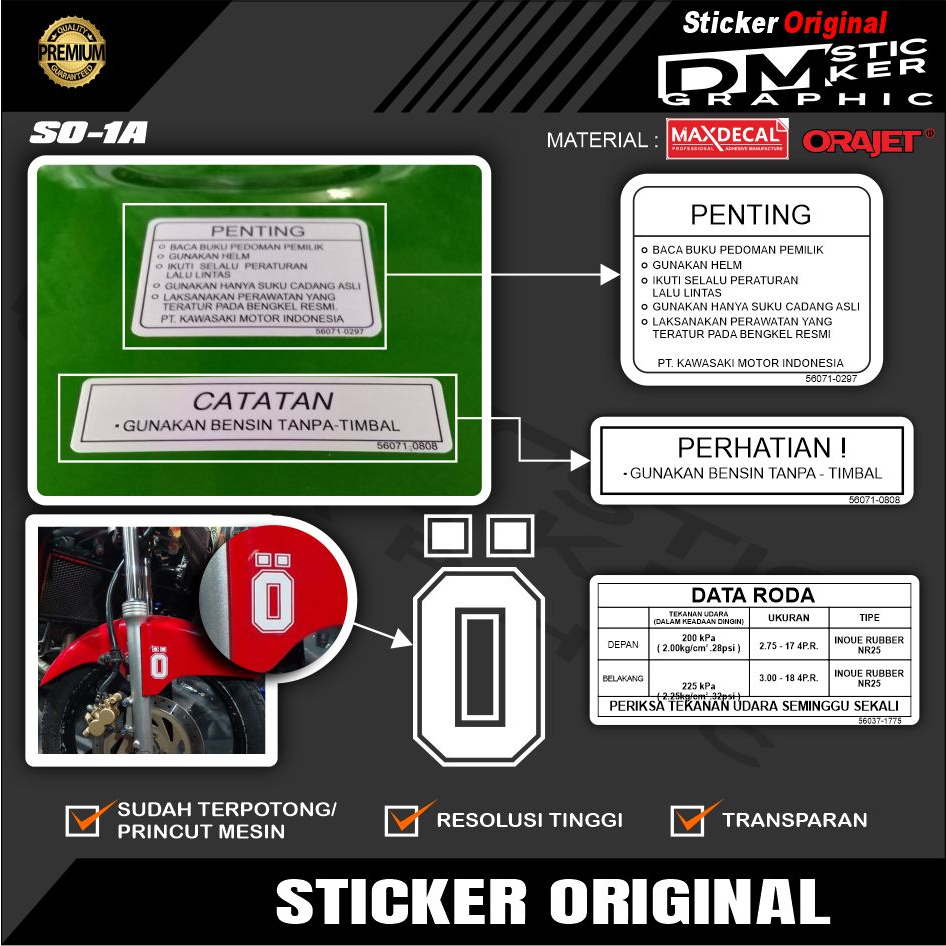 Jual Label Warning stiker penting Stiker peringatan Tangki Original dan ...