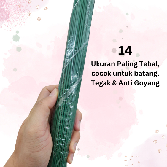 Jual [ 100 Gram ] Kawat Tangkai Bunga / Kawat Florist No 16 18 20 22 24 ...