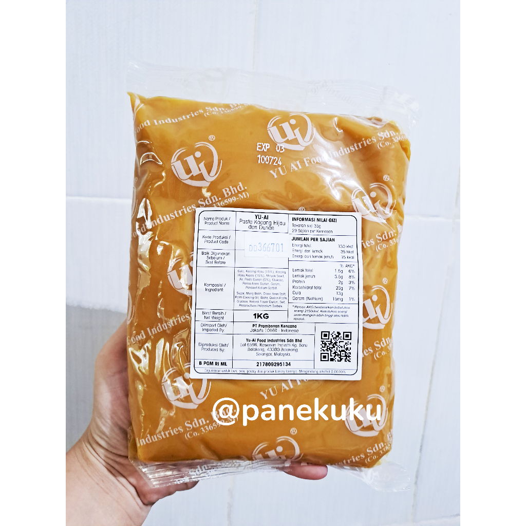 Jual Yu Ai selai DURIAN MUNG BEAN/ Durian kacang hijau repack 250 gram ...