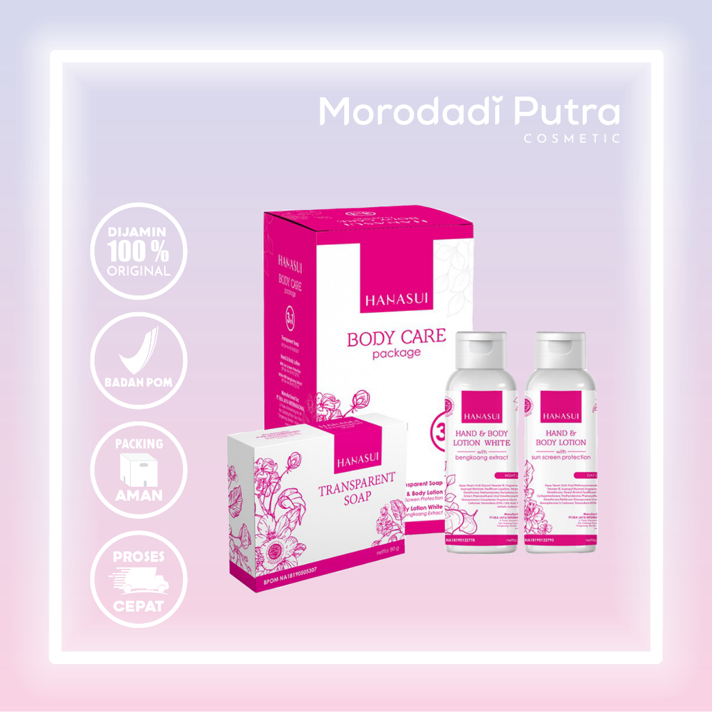 Jual HANASUI - Body Care 3IN1 ( Hand Body Lotion + Sunscreen + Bar Soap ...
