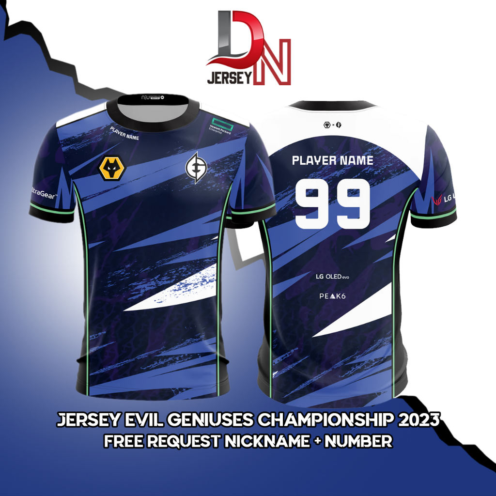 Jual JERSEY EVIL GENIUSES EG 2023 CHAMPIONSHIP ( free custom nickname ...