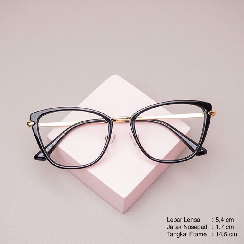 Jual FRAME KACAMATA WANITA CAT EYE RIKU GRATIS LENSA ANTI RADIASI ...
