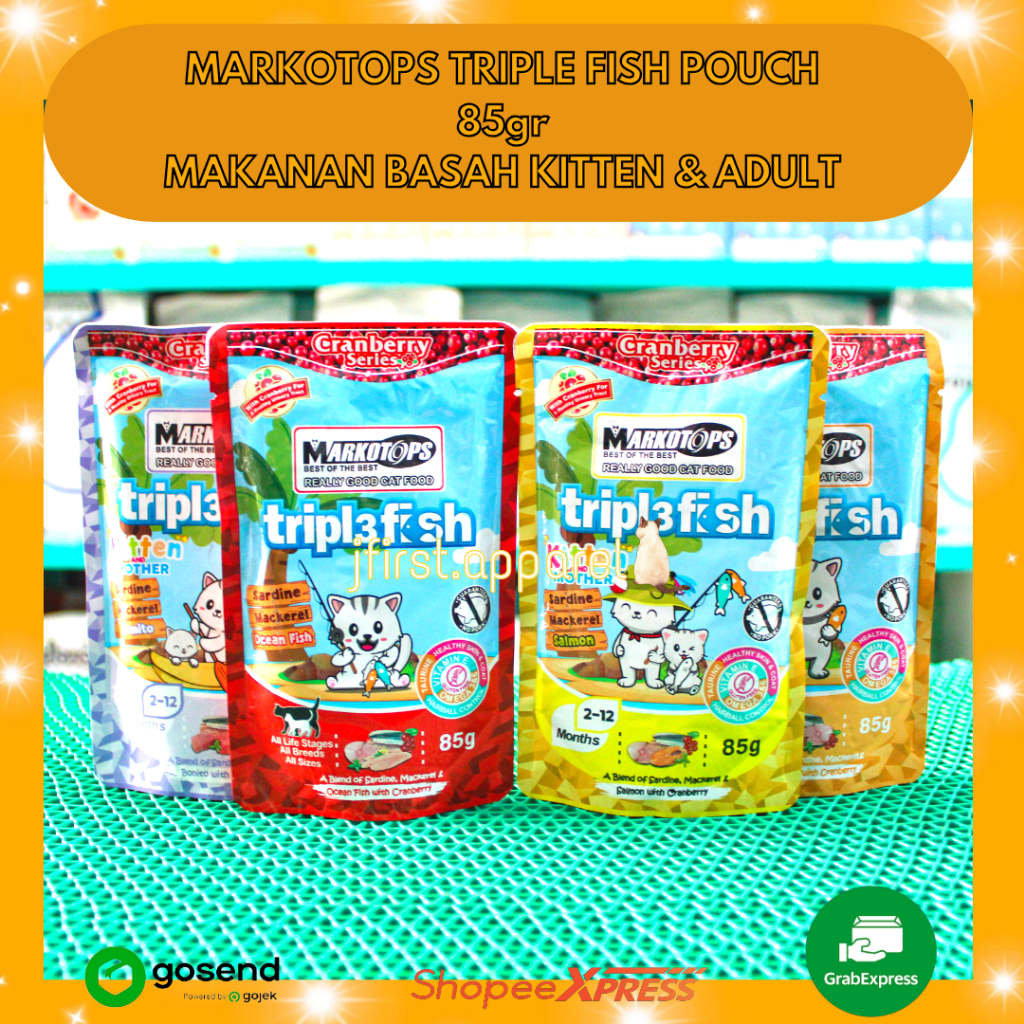 Jual MARKOTOPS TRIPLE FISH POUCH 85G | MAKANAN BASAH MARKOTOP MOTHER ...