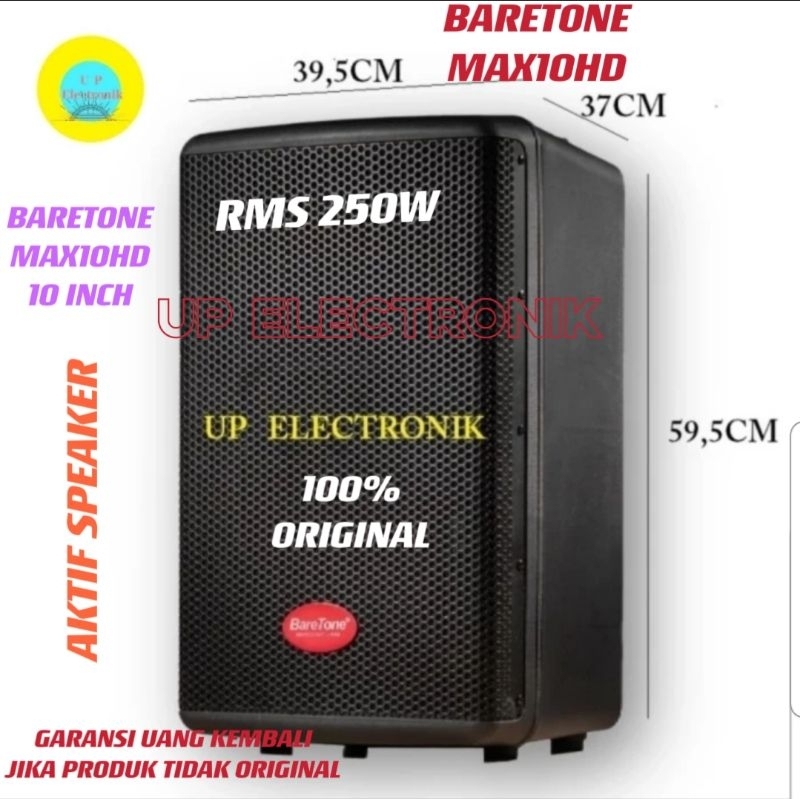 Jual SPEAKER AKTIF 10 INCH BARETONE MAX-10HD ORIGINAL 250W HARGA SATUAN ...