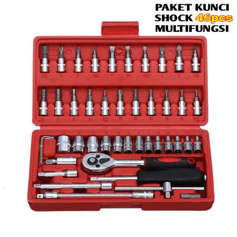 Jual FULL PAKET LENGKAP Kunci Shock sok socket obeng toolkit obeng tool ...
