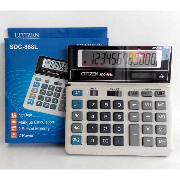 Jual Kalkulator 12 Digit / Calculator Citizen SDC 868L | Shopee Indonesia