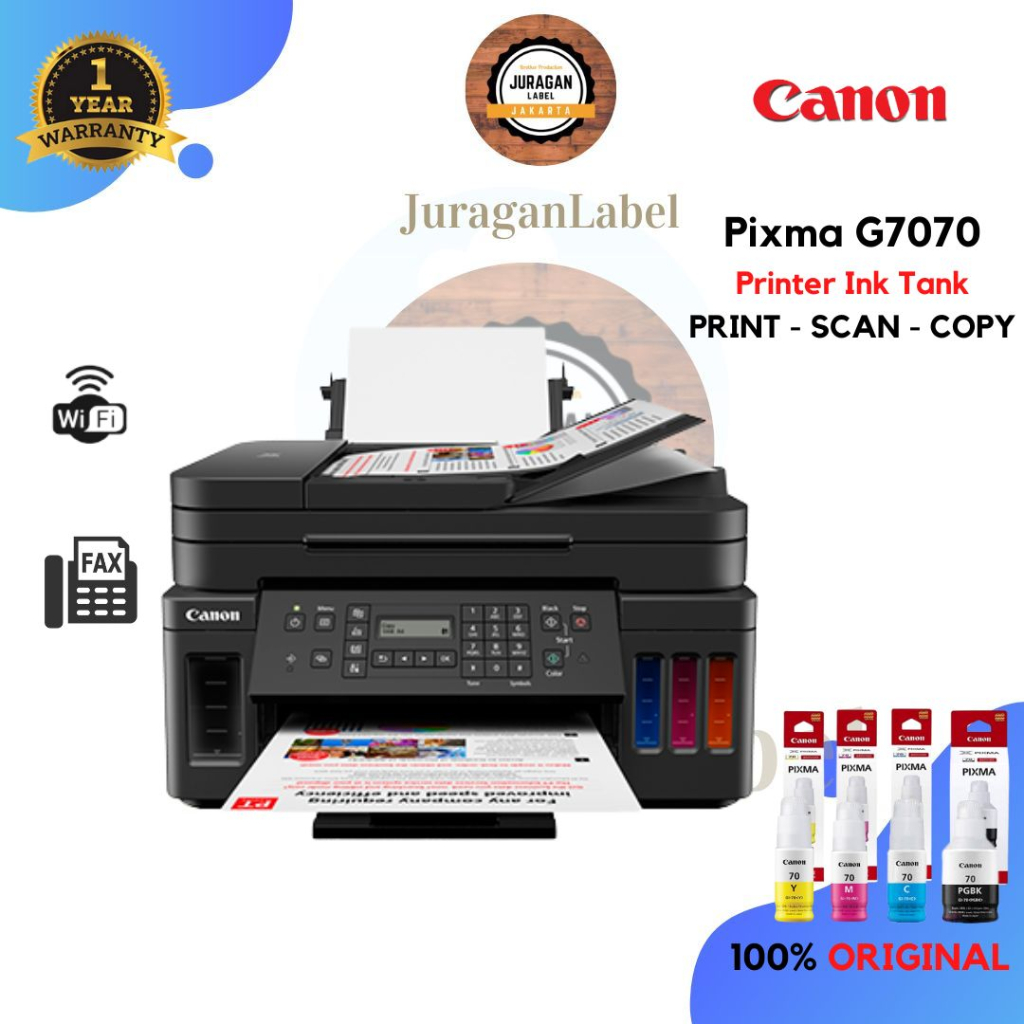 Jual Printer Canon Pixma G7070 Ink Tank Print Scan Copy Fax Wifi ...