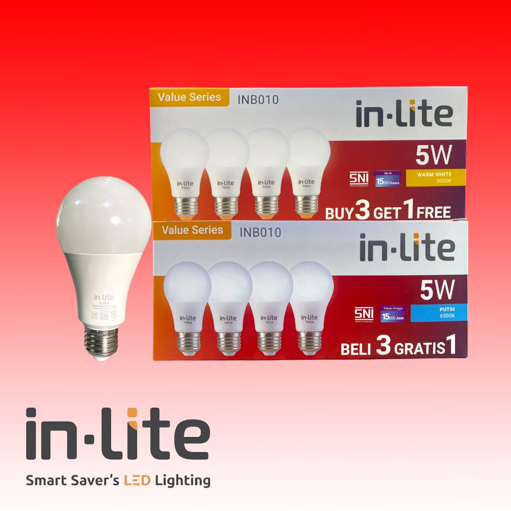 Jual PAKET INLITE LAMPU LED 3 GRATIS 1 5W 7W 9W 12W 15W 18W VALUE ...