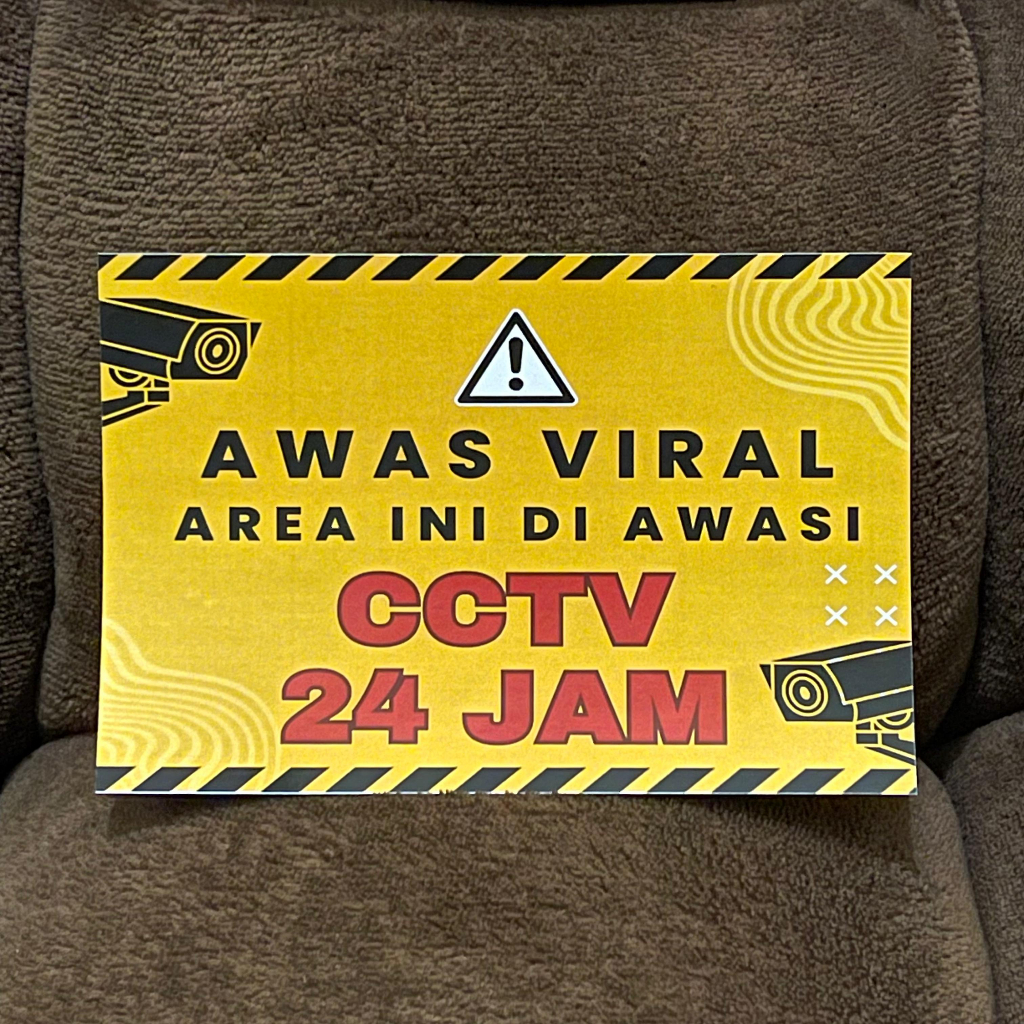 Jual STICKER AWAS VIRAL CCTV / BAHAN VYNIL | Shopee Indonesia
