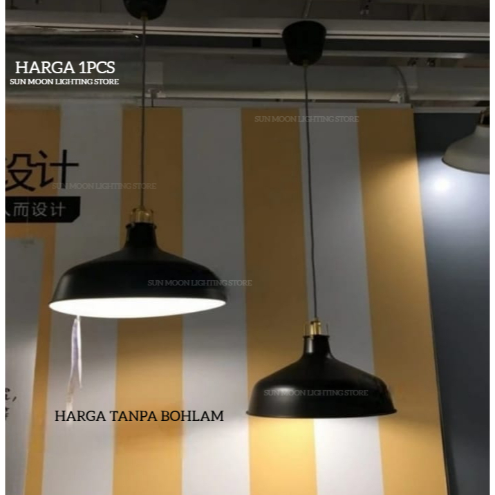 Jual Lampu gantung industrial gold kuningan hitam putih cafe resto E27 | Shopee Indonesia