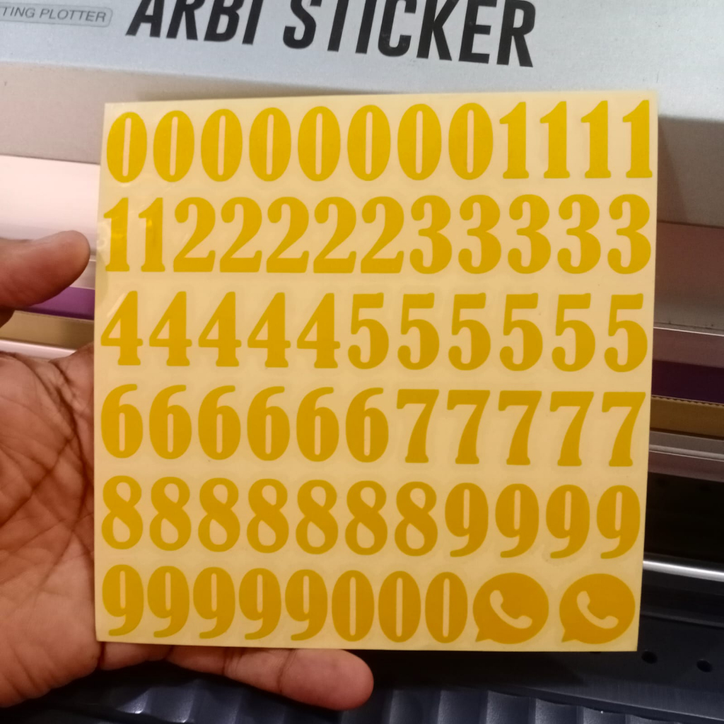 Jual stiker cutting angka 2cm tinggi angka - bahan reflektive dan ...