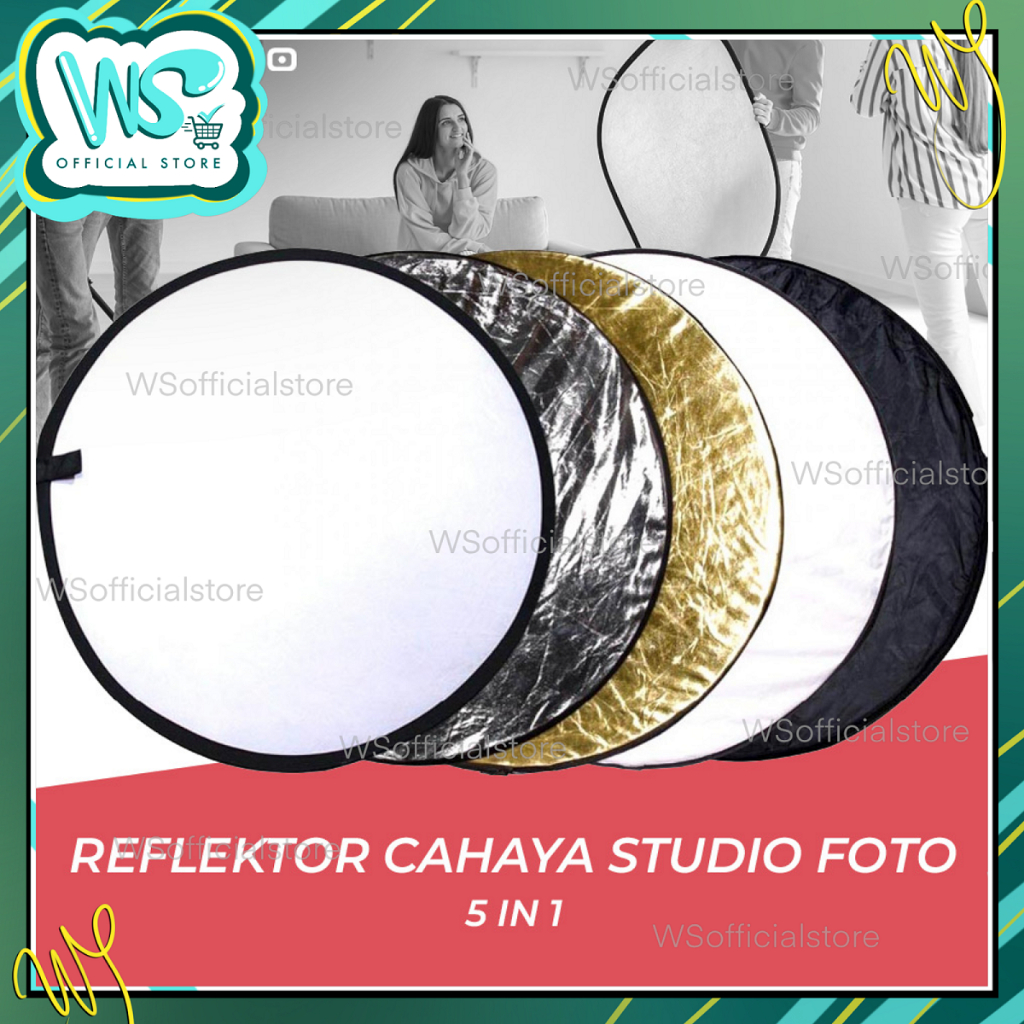 Jual REFLEKTOR / REFLECTOR FOTO 5in1 / 2in1 DIAMETER 60cm HIGHLIGHT ...