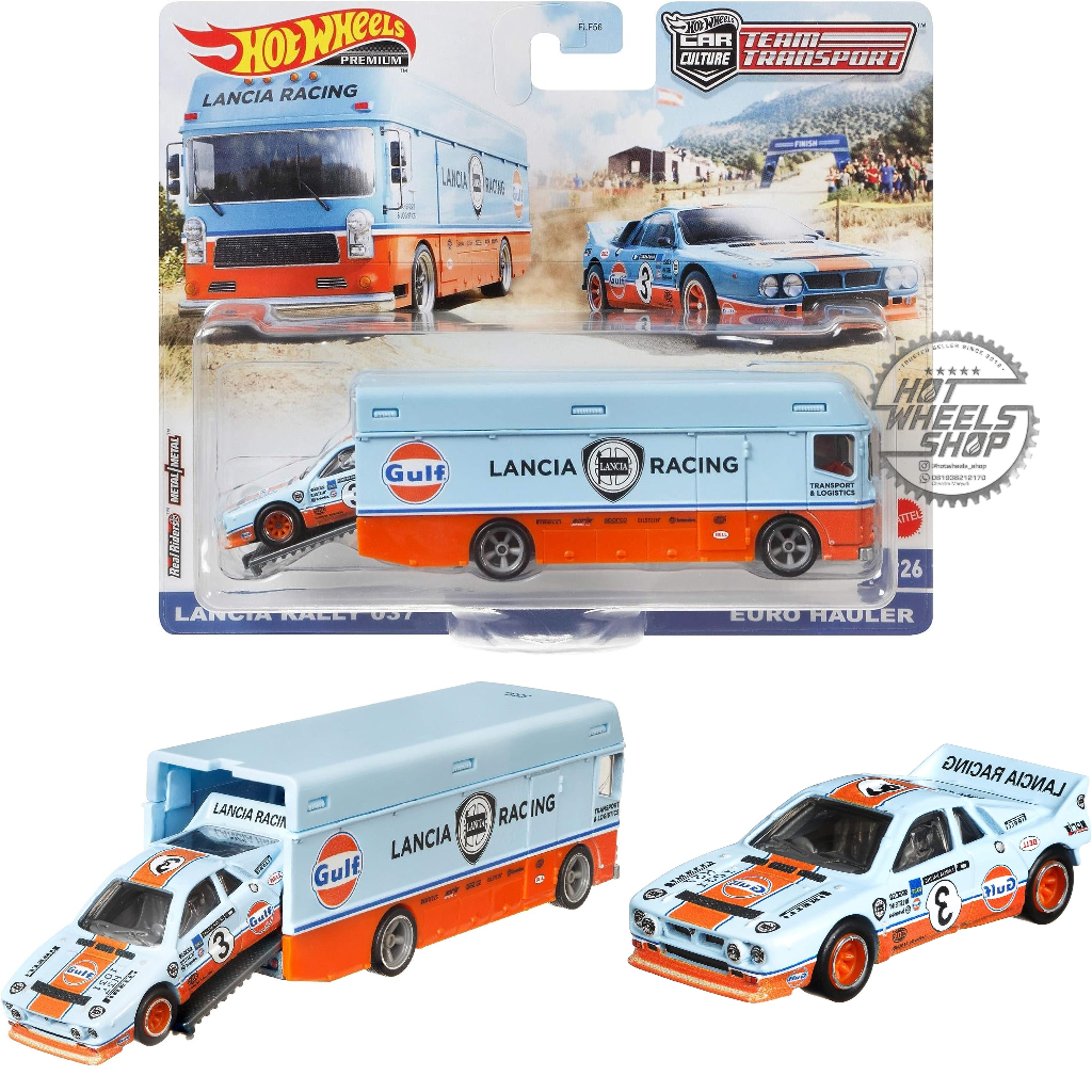 Jual HOT WHEELS LANCIA RALLY 037 EURO HAULER GULF TEAM TRANSPORT ...