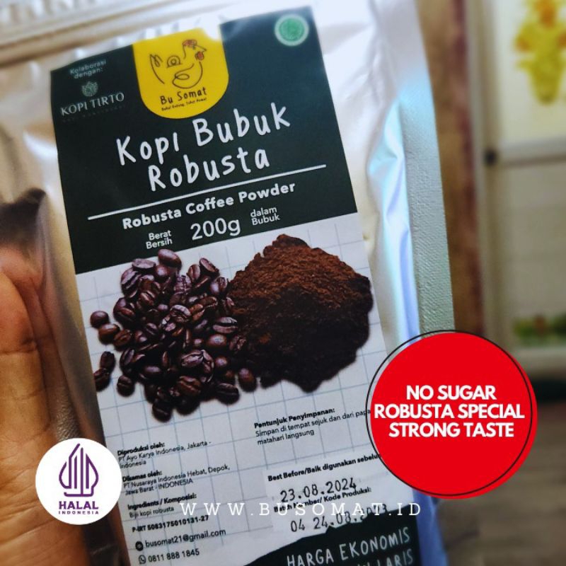 Jual Kopi Bubuk Robusta / Coffe Robusta Powder Bu Somat 200g Premium ...