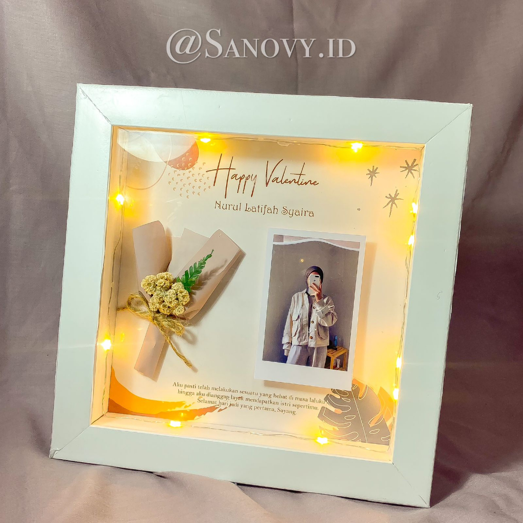 Jual 2020007 Flower Frame 3D Aesthetic ada lampunya / Kado Untuk Pacar ...
