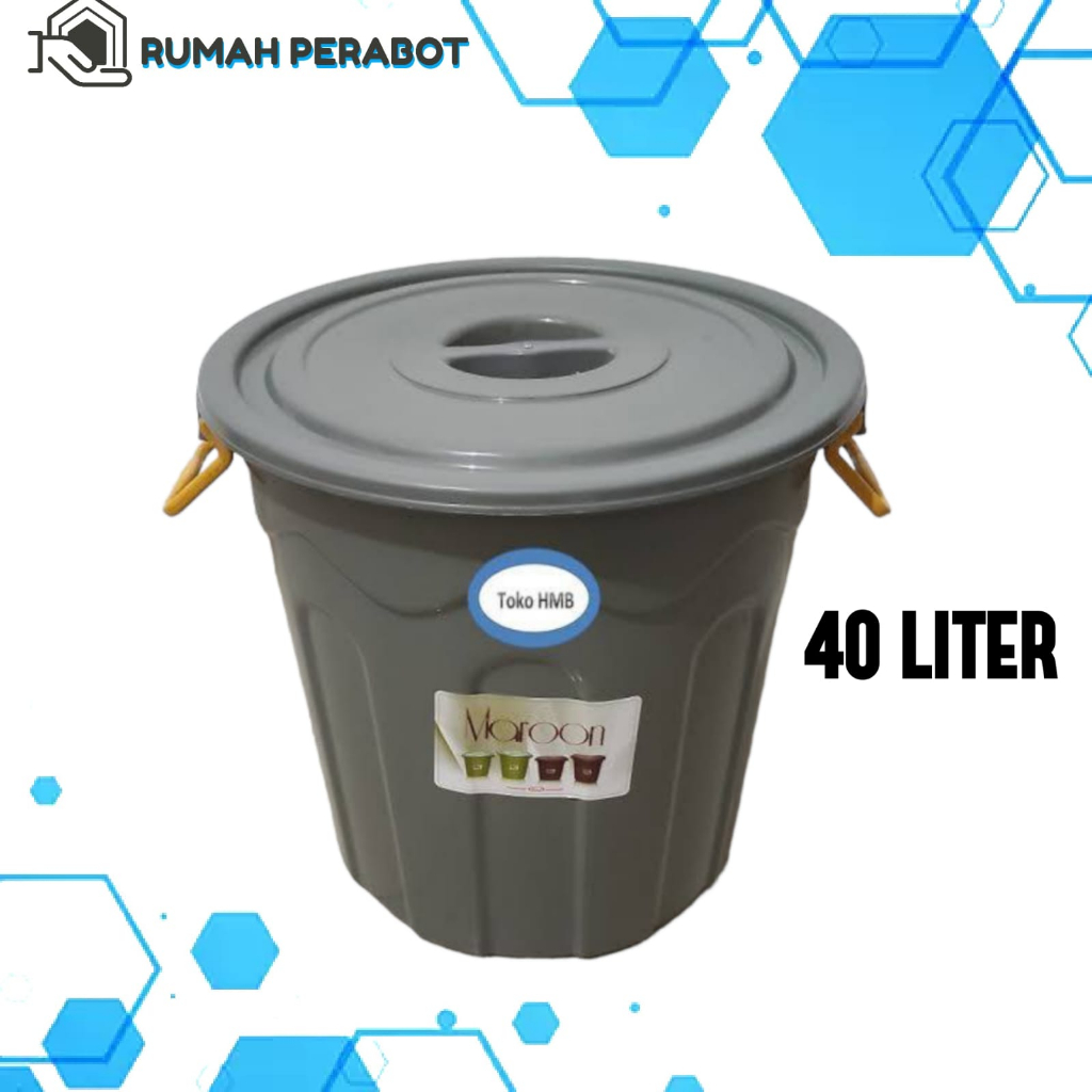 Jual Ember plastik tong air 40 liter + tutup MAROON 40 LITER Besar | Shopee Indonesia