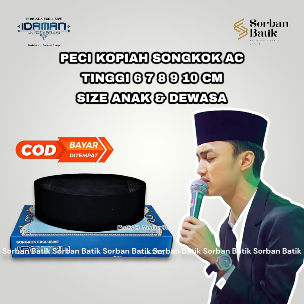 Jual Peci Hitam Polos Ac Kopiah Songkok Anak Dan Dewasa Ukuran 1 Sampai ...