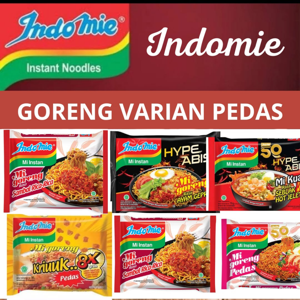 Jual indomie goreng paket isi bungkus mix varian rasa pedas geprek ...
