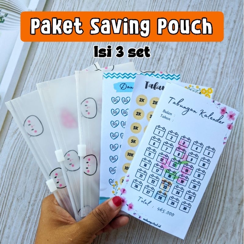 Jual [3 set] paket saving pouch tempat nabung viral murah | Shopee ...