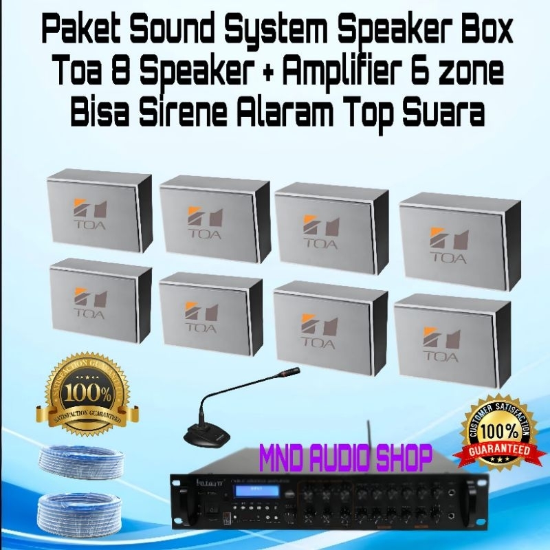 Jual Paket Sound System Speaker Box Toa 8 Speaker + Amplifier 6 Zone Sirene | Shopee Indonesia