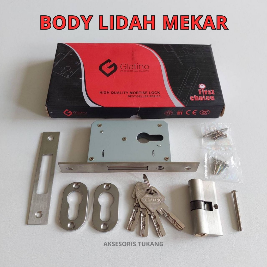 Jual Kunci Pintu Mekar Body Kunci Geser Sliding Sleding Dorong Mortise ...