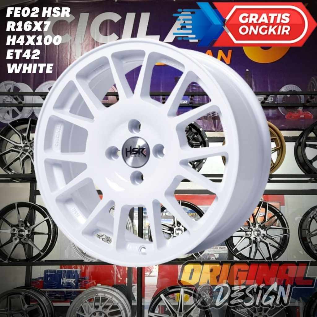 Jual Velg Mobil Ring 16 HSR FE02 WHITE / PUTIH Untuk Brio , Ayla , Ignis , Yaris | Shopee Indonesia