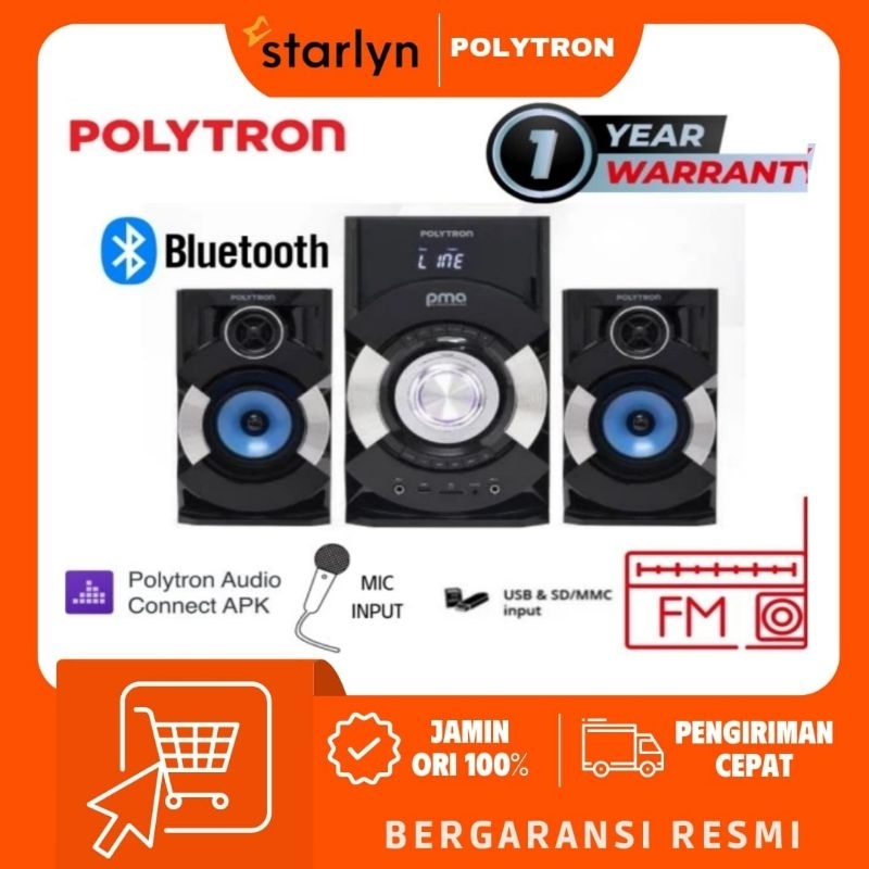 Jual POLYTRON Speaker Bluetooth PMA 9527 RADIO FM PMA9527 / PMA 9527 ...