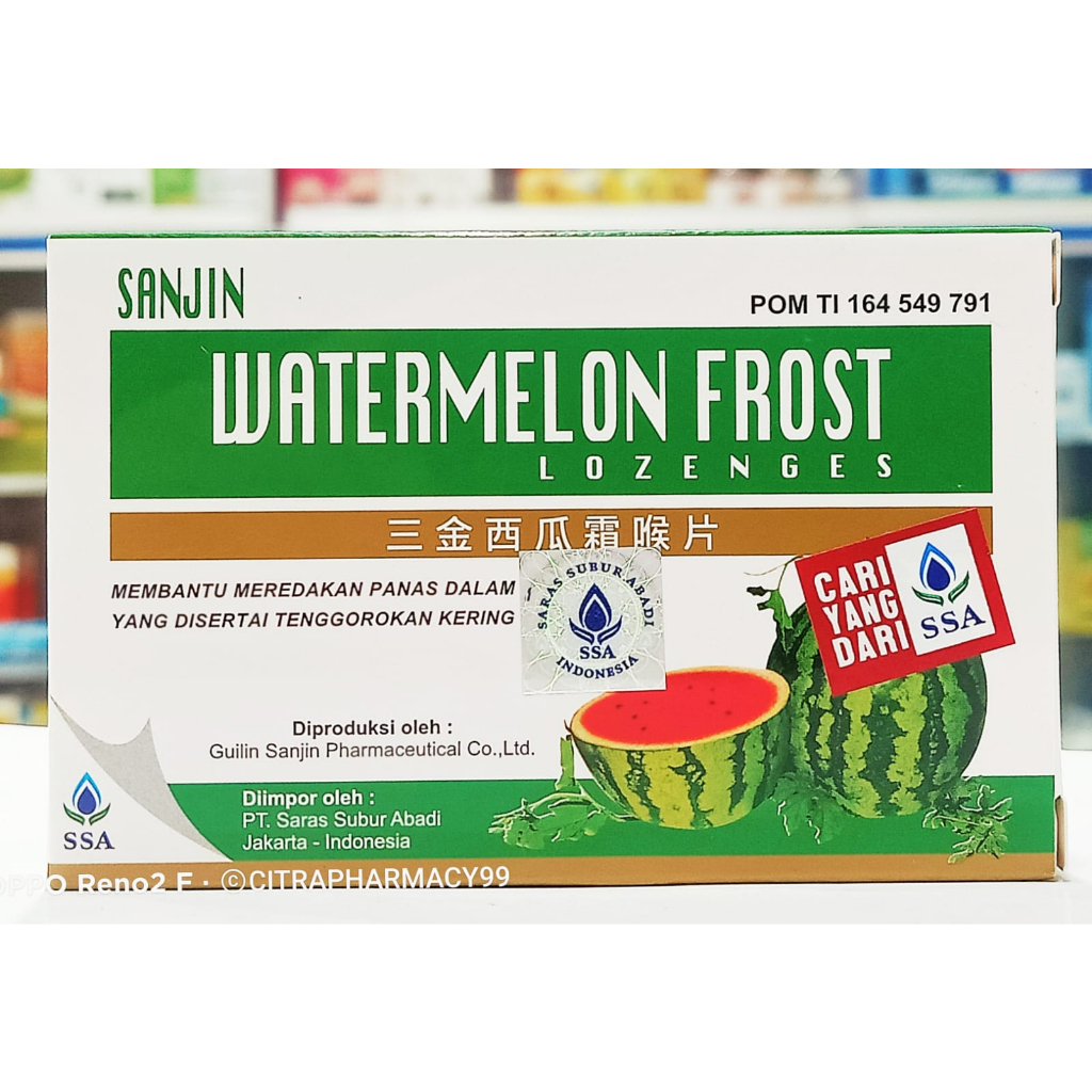 Jual Sanjin Watermelon Frost Lozenges 𝟏 𝐊𝐎𝐓𝐀𝐊 𝐈𝐒𝐈 𝟏𝟐 𝐓𝐀𝐁𝐋𝐄𝐓 - Meredakan Panas Dalam dan Sakit ...
