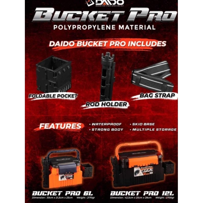 Jual Kotak Pancing Daido Bucket Pro 6 liter ,12 Liter | Shopee Indonesia
